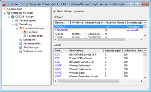 Lizenzen importieren